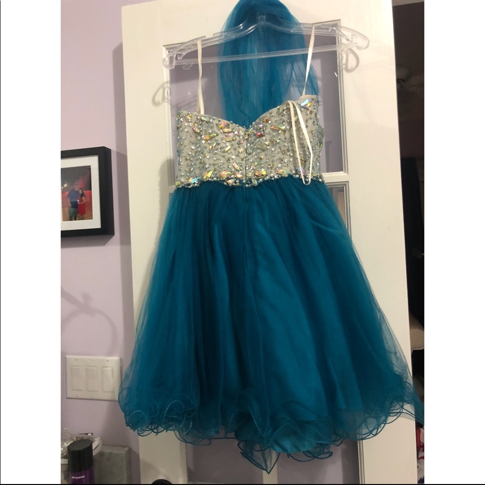 Aqua Crystal Prom/Homecoming Dress - Gem